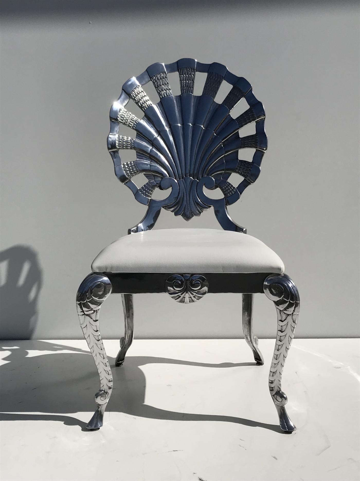 Brown Jordan Furniture - Pair Venetian Grotto Style Aluminum Shell Chairs