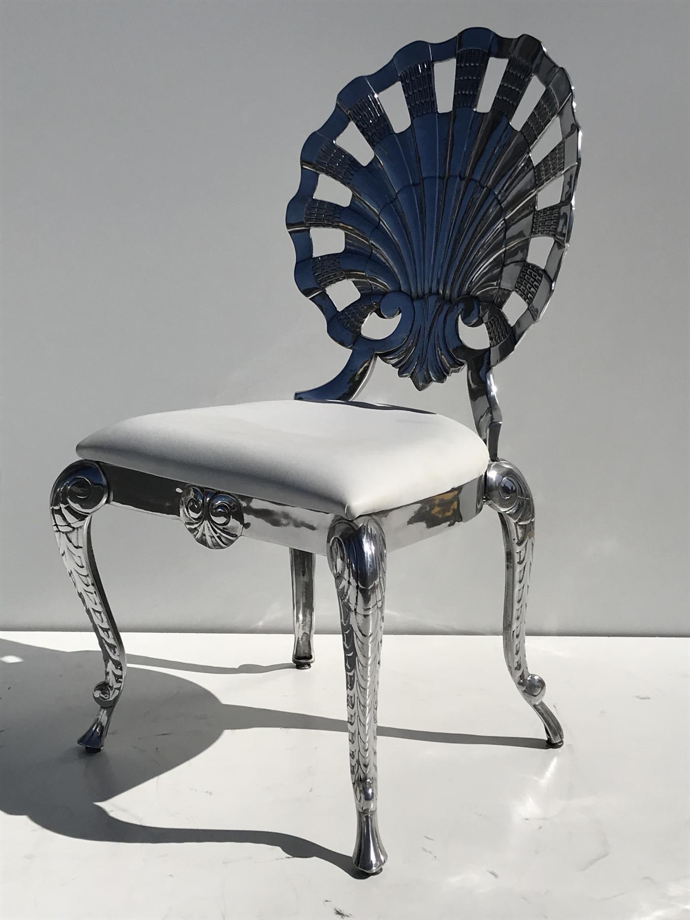 Brown Jordan Furniture - Pair Venetian Grotto Style Aluminum Shell Chairs