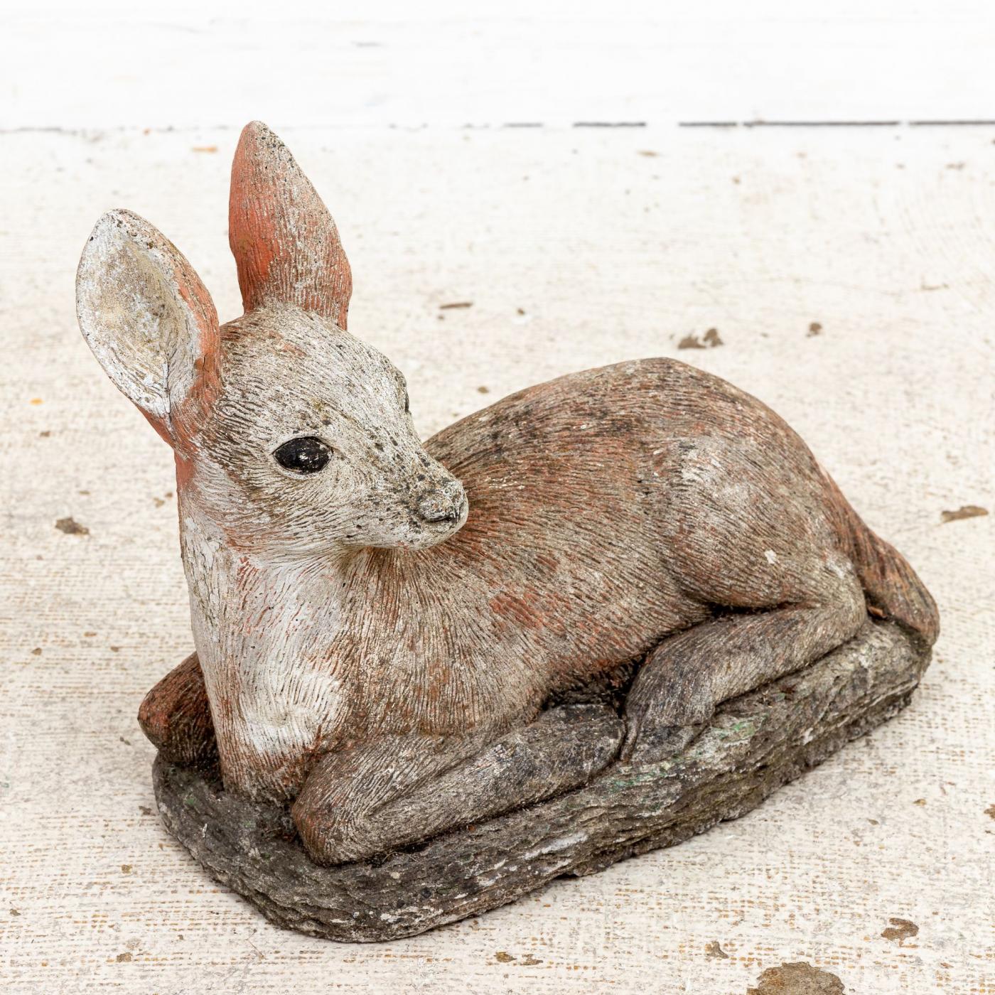 Brown Painted Doe or Deer Garden Ornament
