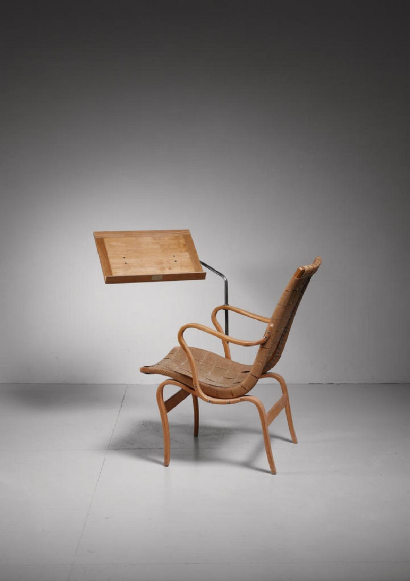Bruno Mathsson - Bruno Mathsson reading chair Eva with ottoman, Sweden ...