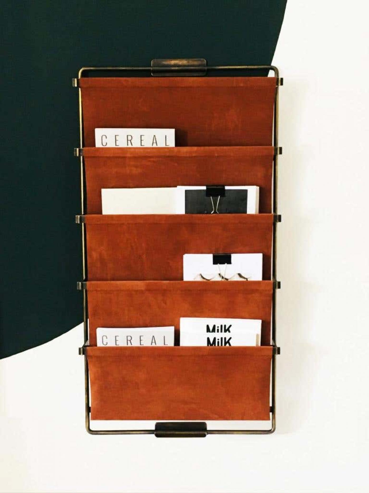 CHARLOTTE BESSON-OBERLIN - LEATHER TALL MAGAZINE RACK BY CHARLOTTE ...