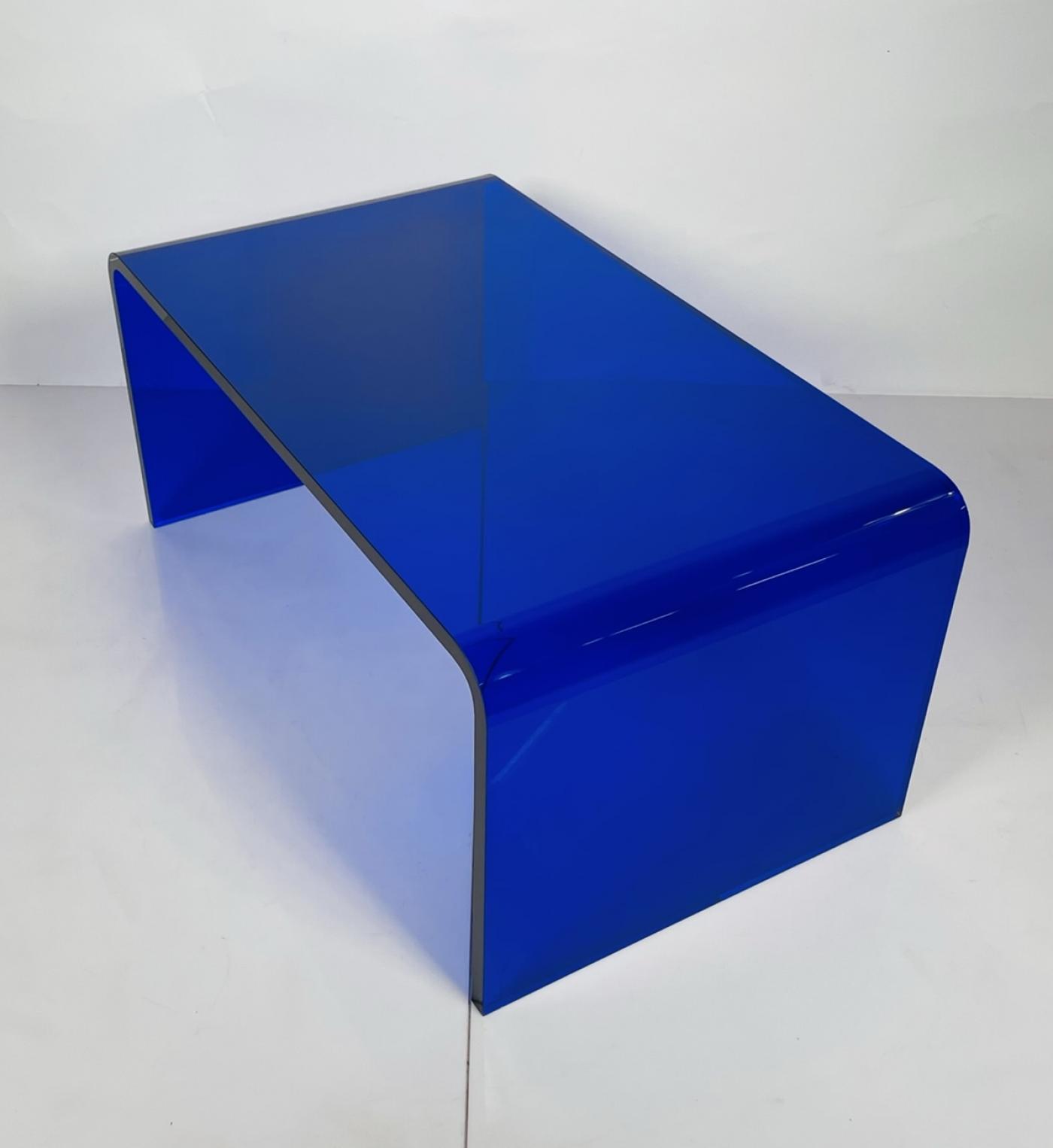 Cain Modern - Lucite Coffee Table in Cobalt Blue by Cain Modern, USA 2023