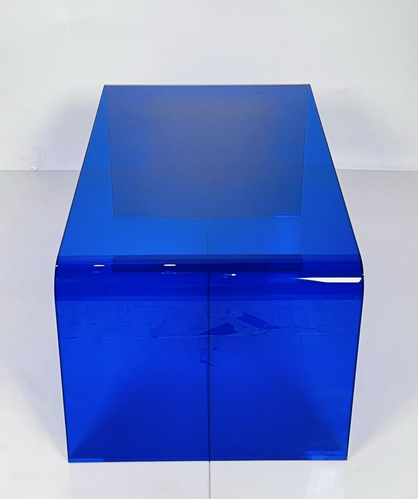Cain Modern - Lucite Coffee Table in Cobalt Blue by Cain Modern, USA 2023
