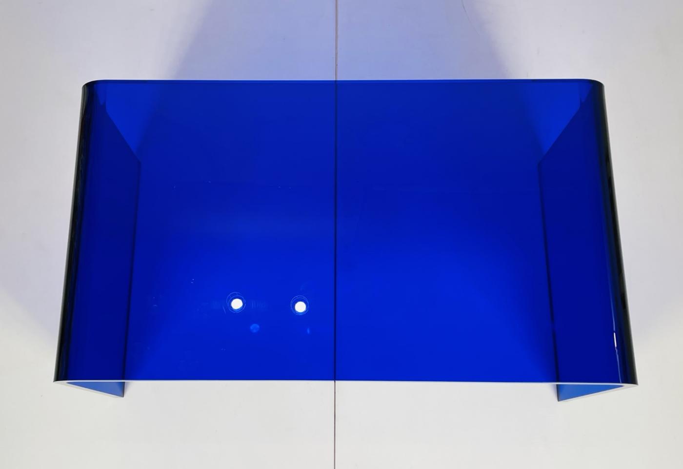 Cain Modern - Lucite Coffee Table in Cobalt Blue by Cain Modern, USA 2023