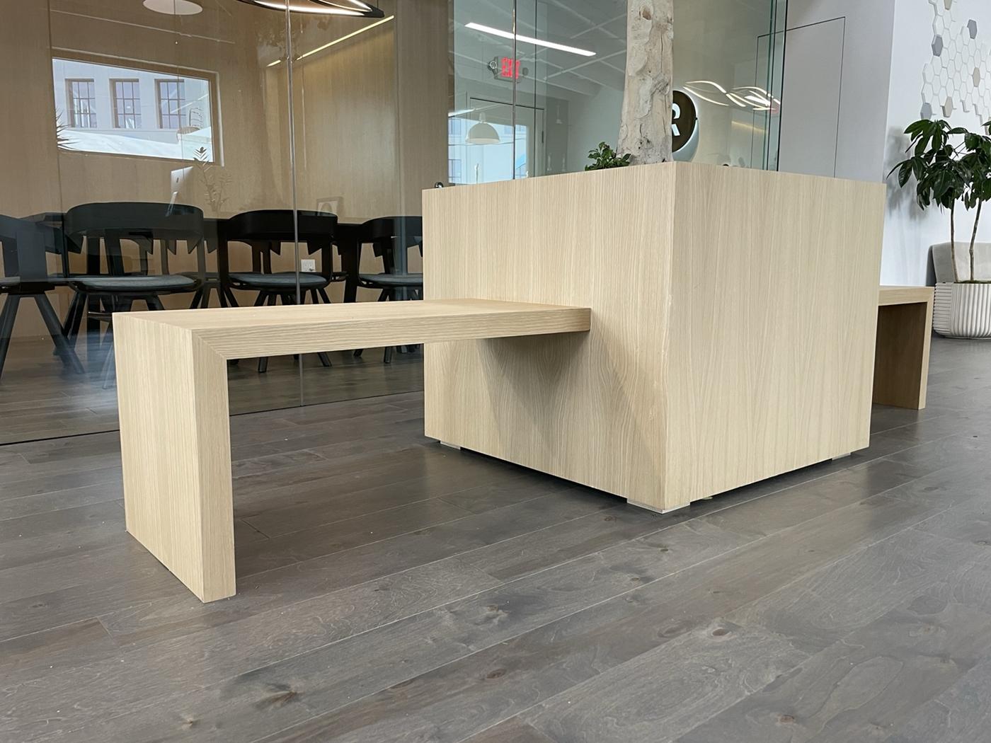 Cain Modern - "M" White Oak Planter with Integrated Benches by Cain ...