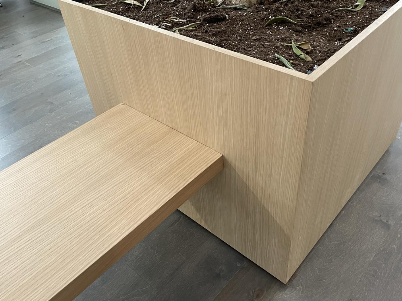 Cain Modern - "M" White Oak Planter with Integrated Benches by Cain ...