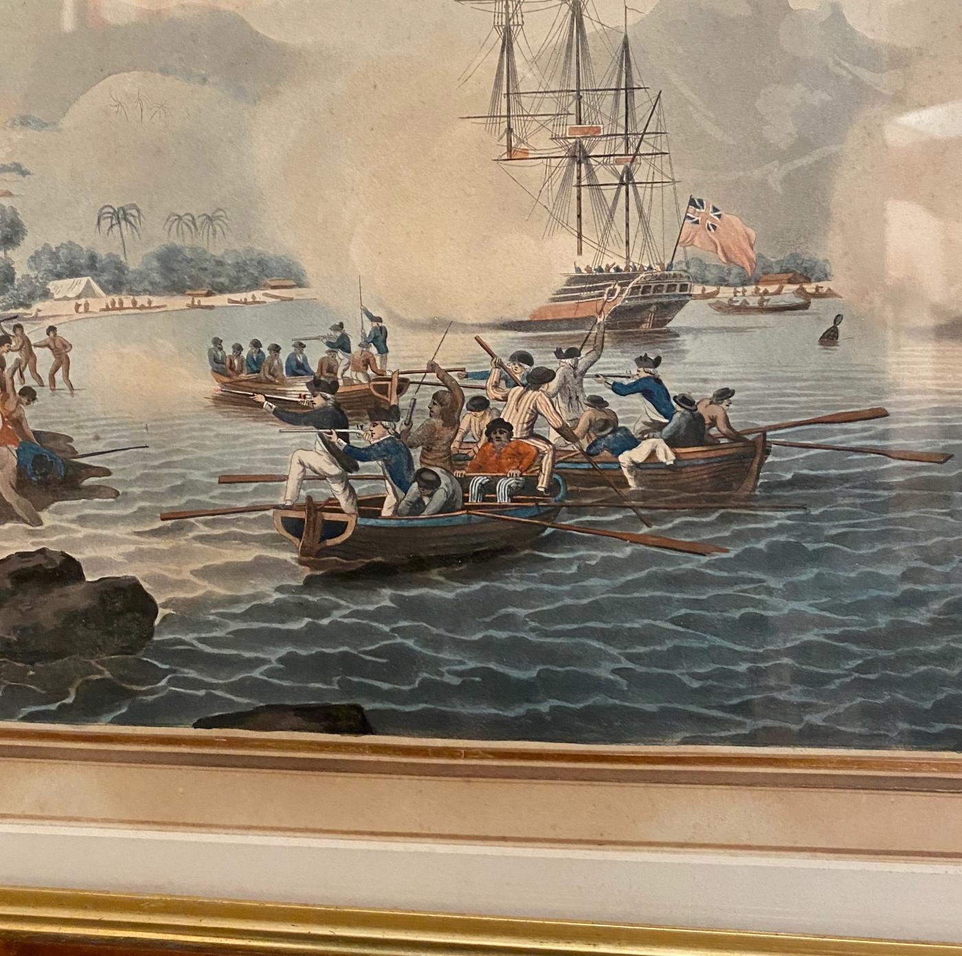 Captain Cook Hand-Colored Engraving, 18th Century