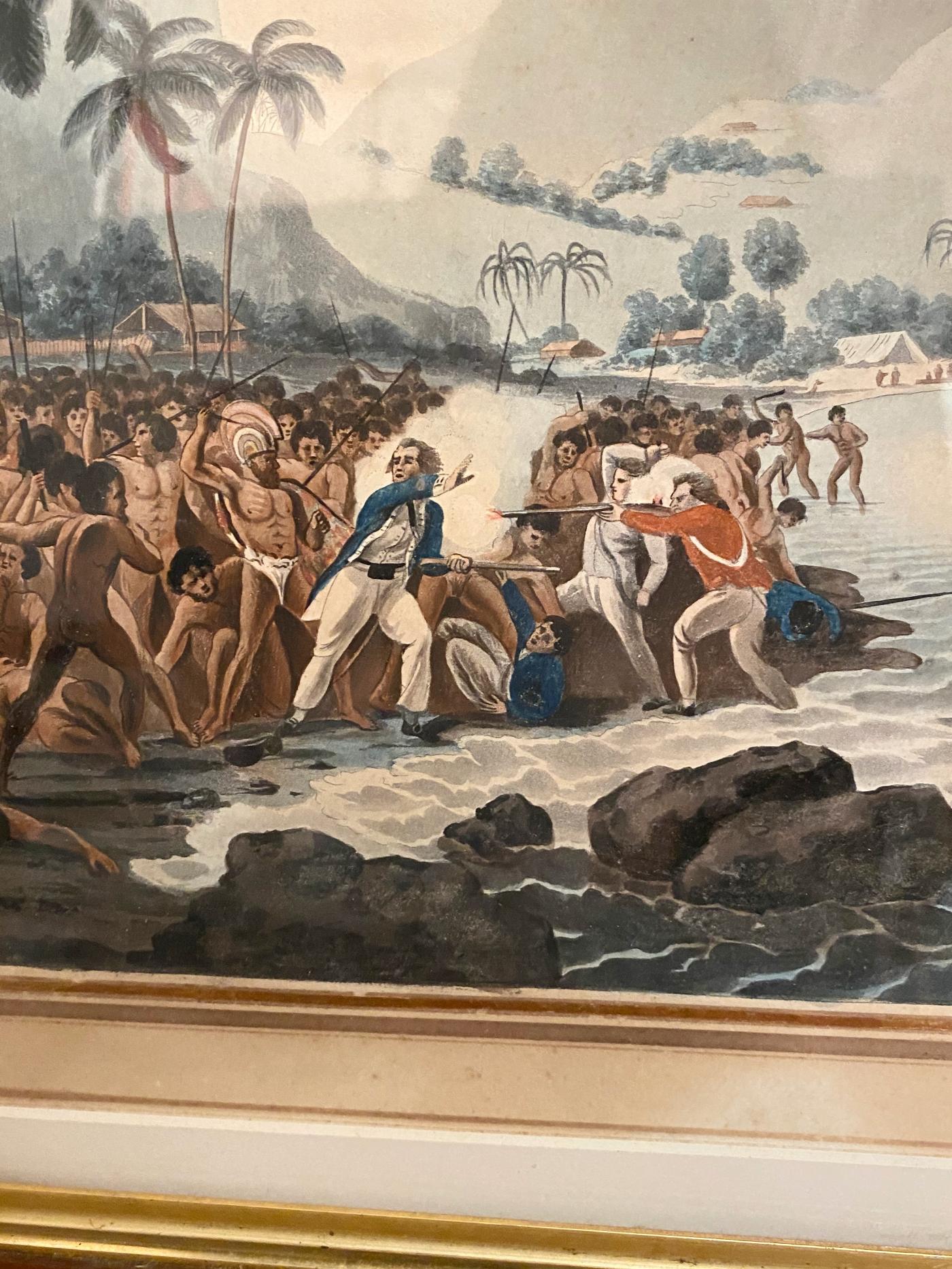 Captain Cook Hand-Colored Engraving, 18th Century