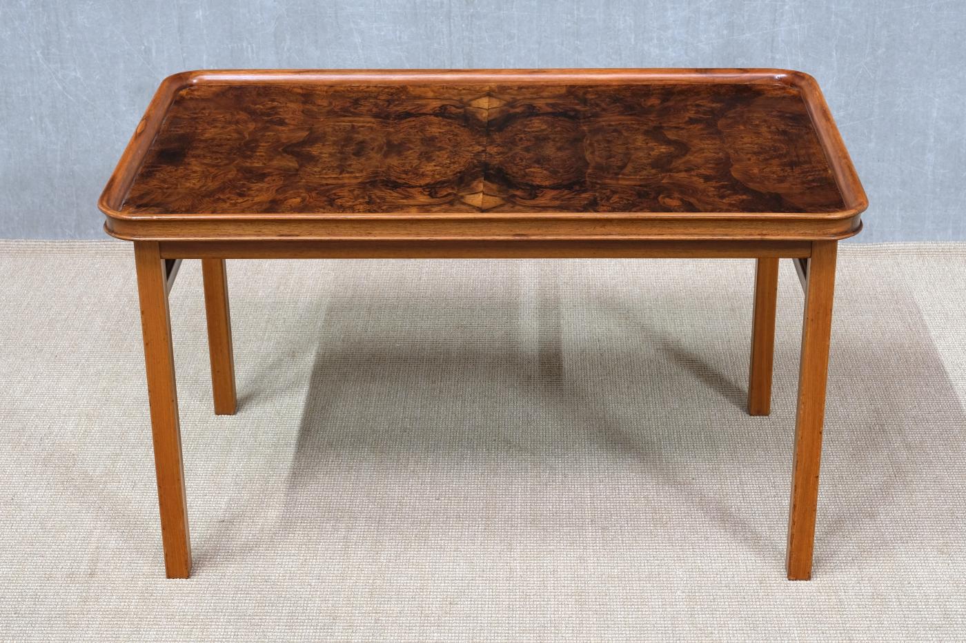 Carl-Axel Acking - Carl-Axel Acking Walnut Burl and Mahogany Table ...