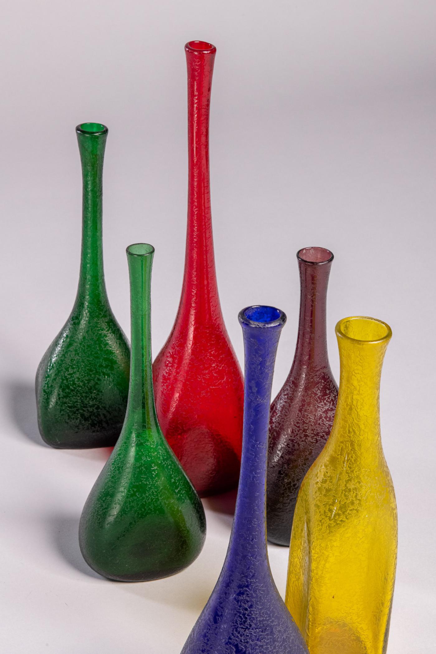 Carlo Nason - Carlo Nason for Nason Moretti, Set of seven Vases, Murano ...