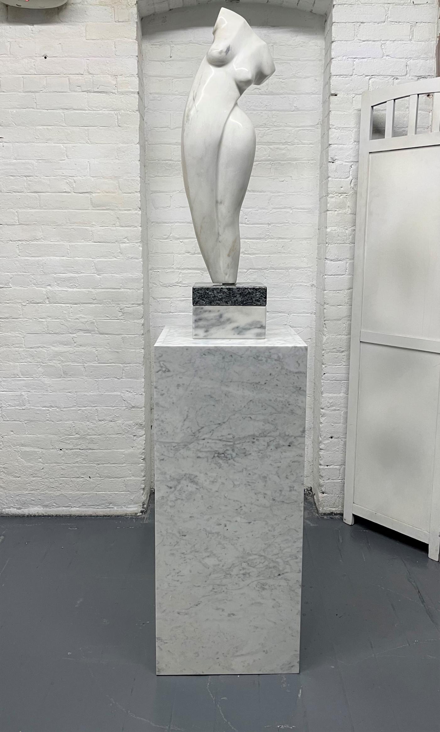 Carrara Marble Sculpture on Pedestal