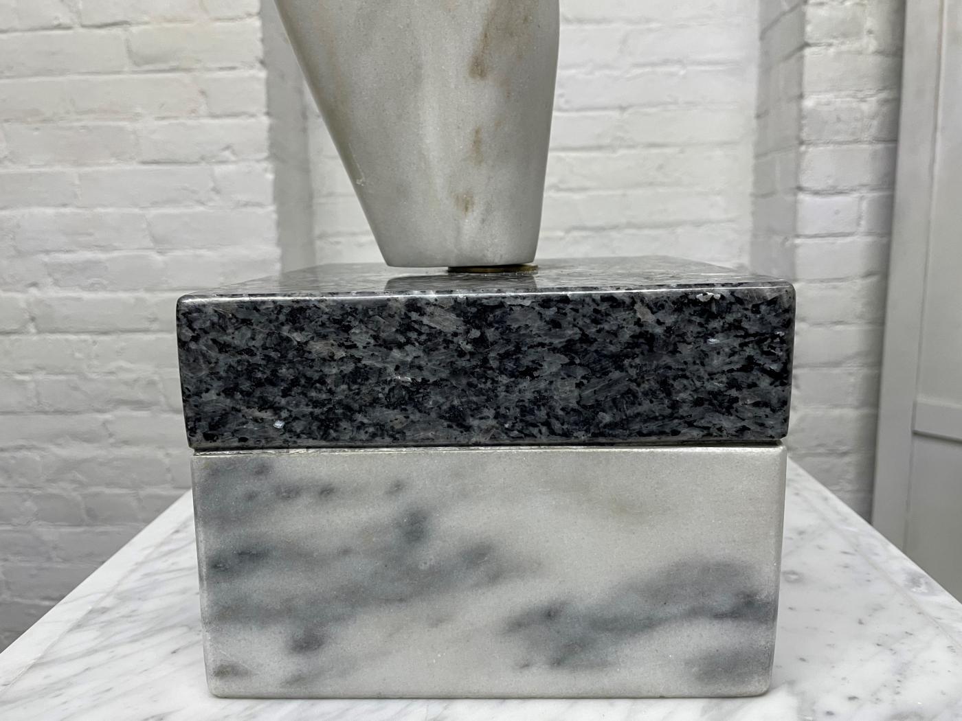 Carrara Marble Sculpture on Pedestal