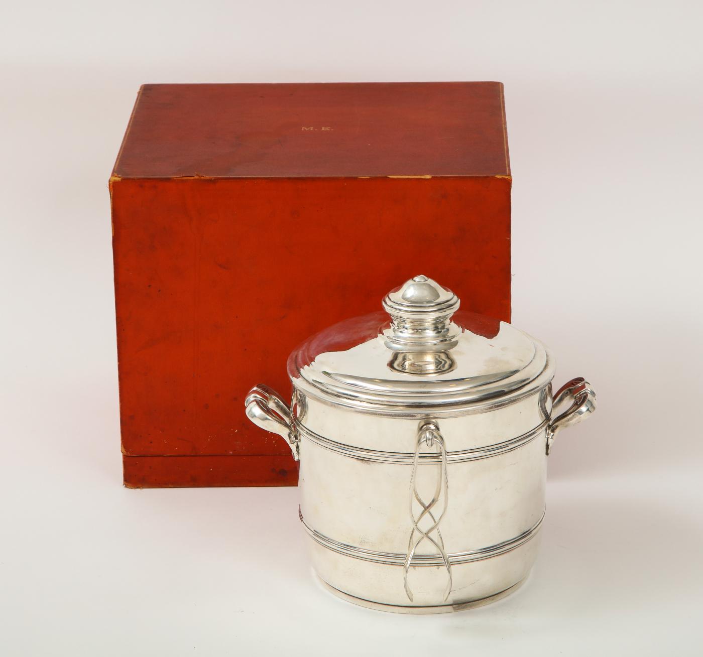 Cartier - Cartier Sterling Silver Art Deco Ice Bucket with Ice Tongs ...