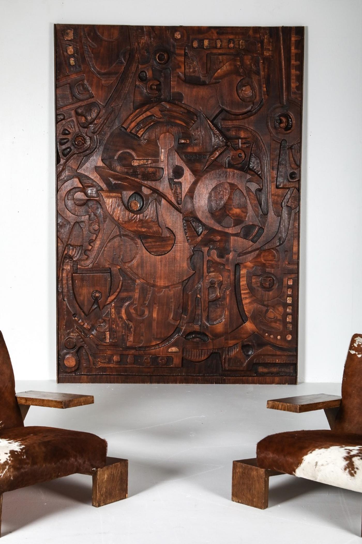 Carved Wall Panel by Studio Ponzio, Italy - 1930's