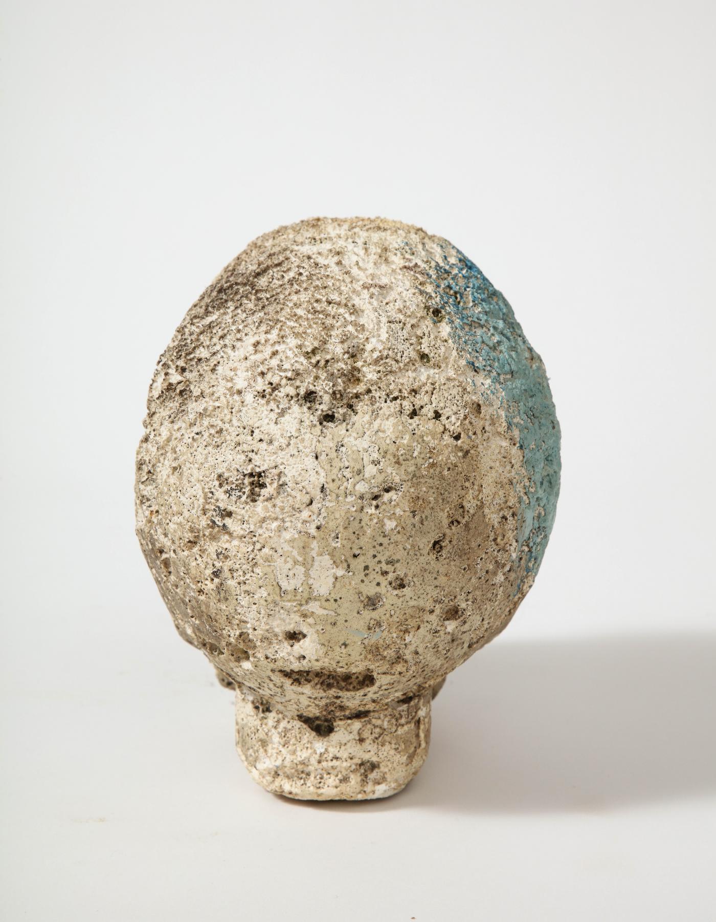 Cast Concrete Sculpture of a Skull