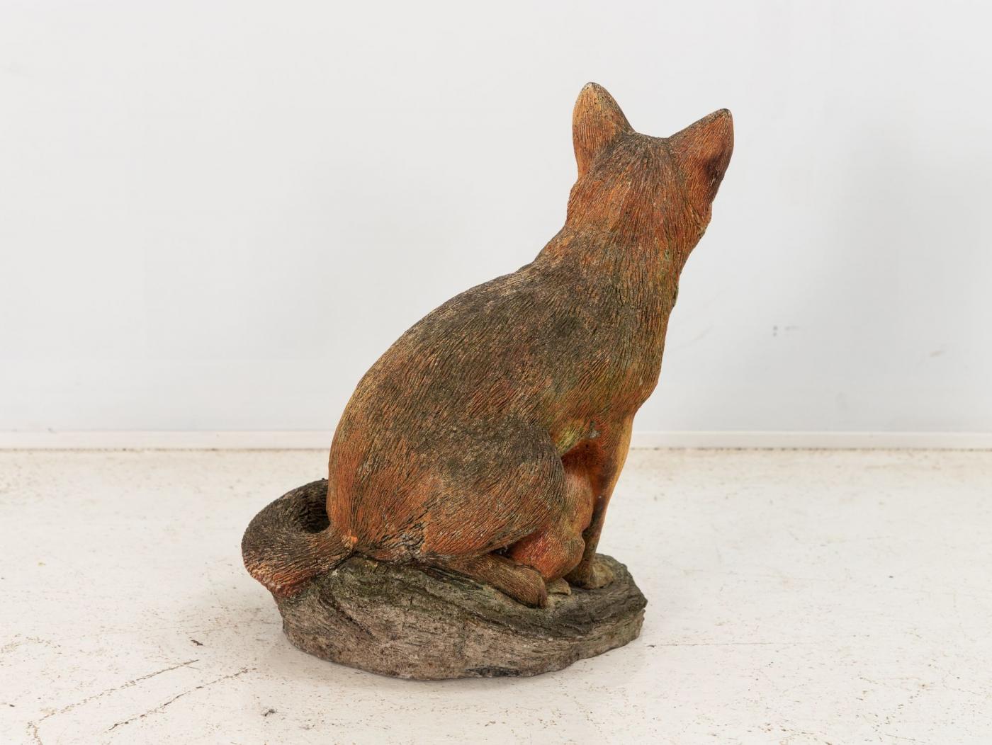 Cast Stone Fox Family Garden Ornament, 20th Century