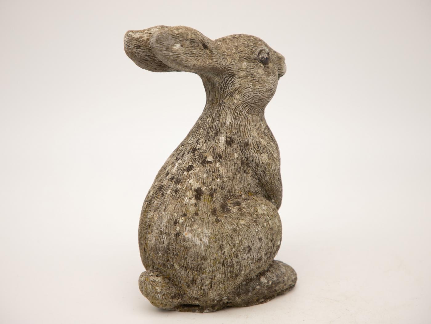 Cast Stone Seated Rabbit