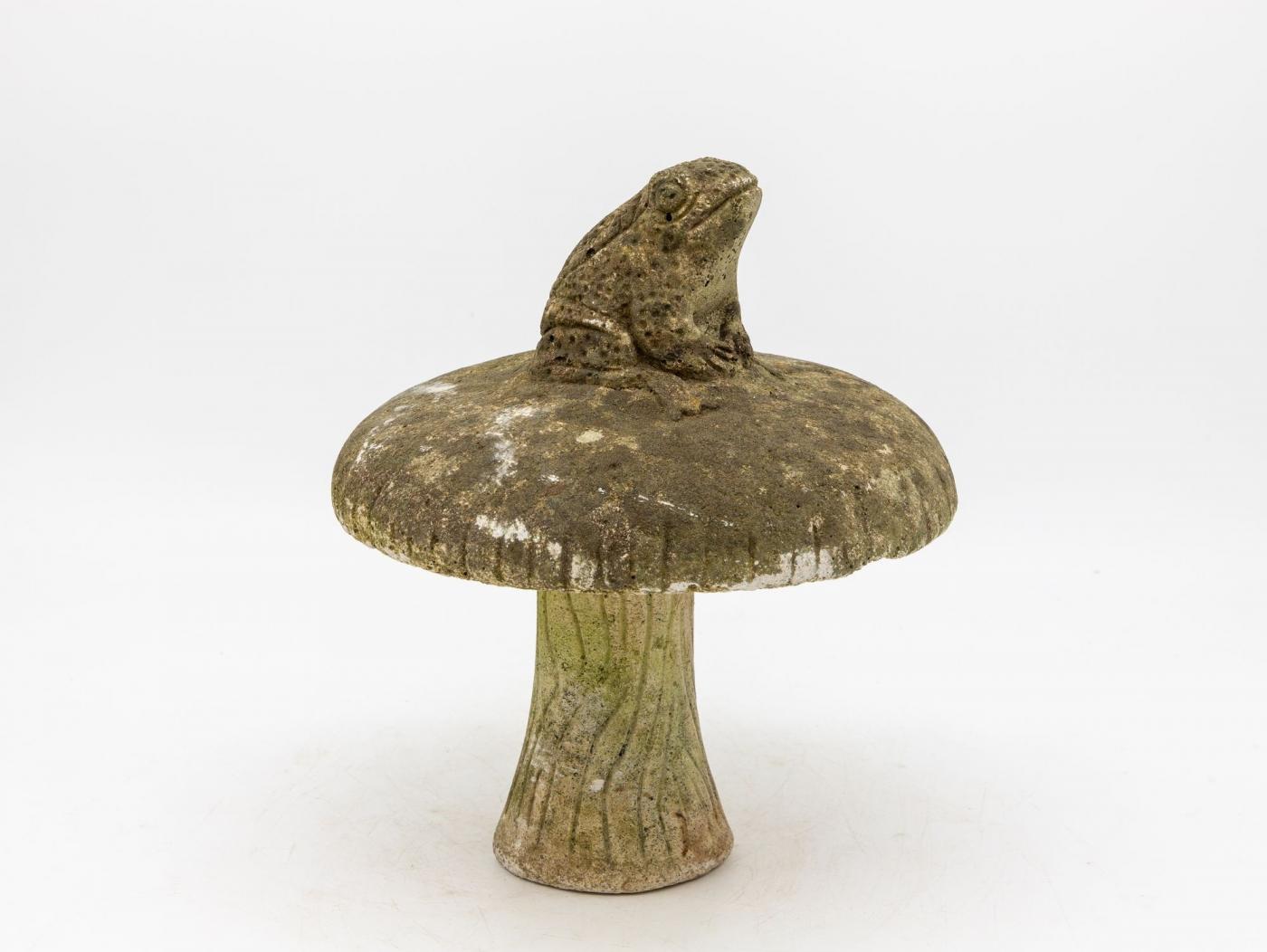 Cast Stone Toadstool Garden Ornament, 20th Century