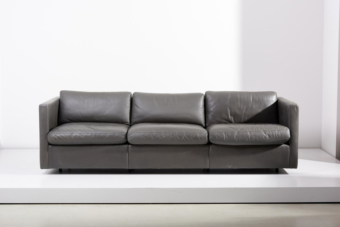 Charles Pfister - Knoll Charles Pfister Sofa Set in Grey Leather, USA ...