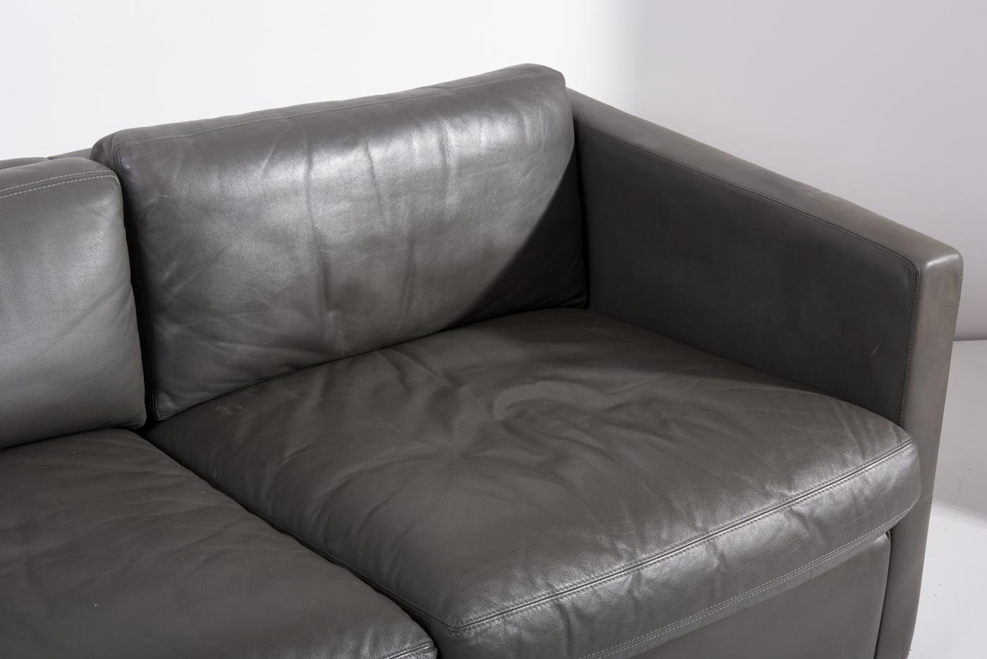 Charles Pfister - Knoll Charles Pfister Sofa Set in Grey Leather, USA ...
