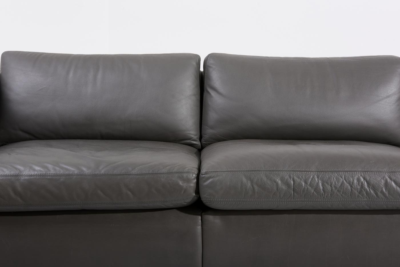 Charles Pfister - Knoll Charles Pfister Sofa Set in Grey Leather, USA ...