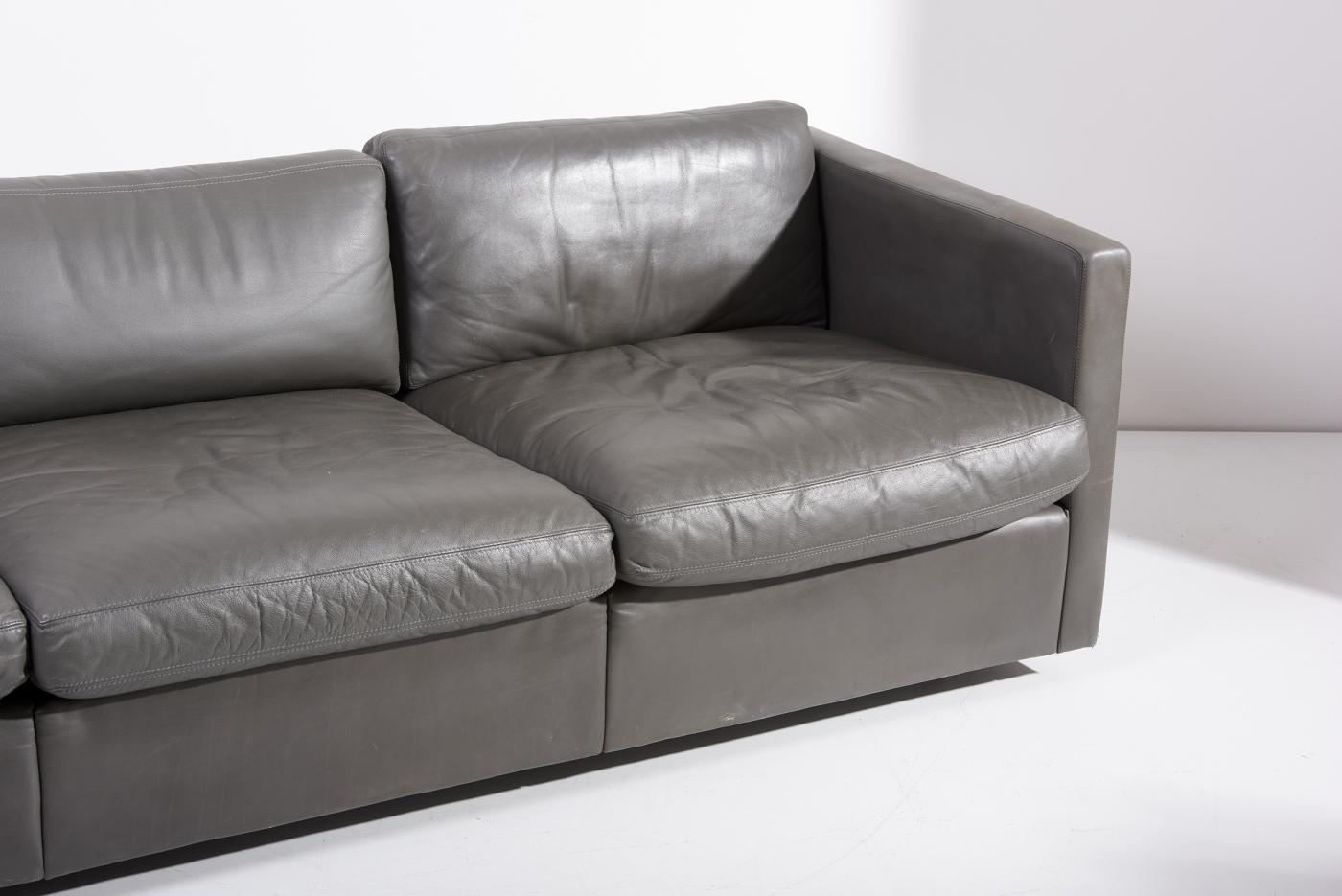 Charles Pfister - Knoll Charles Pfister Sofa Set in Grey Leather, USA ...