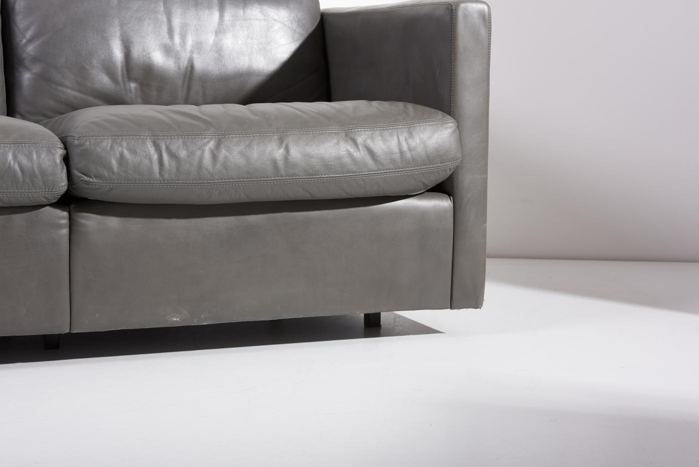 Charles Pfister - Knoll Charles Pfister Sofa Set in Grey Leather, USA ...