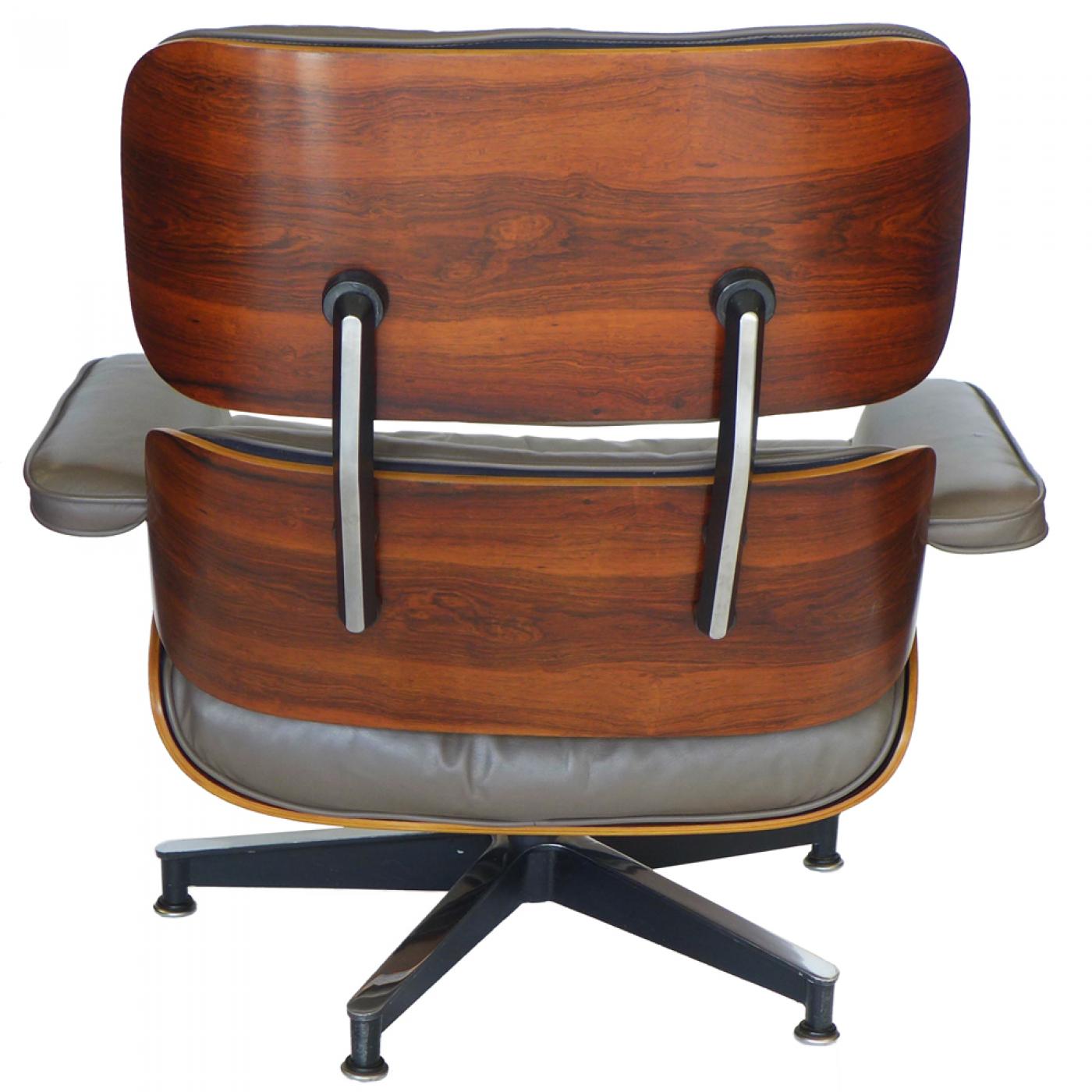 Charles & Ray Eames - Early Taupe Grey Leather Eames 670 Chair & 671 ...