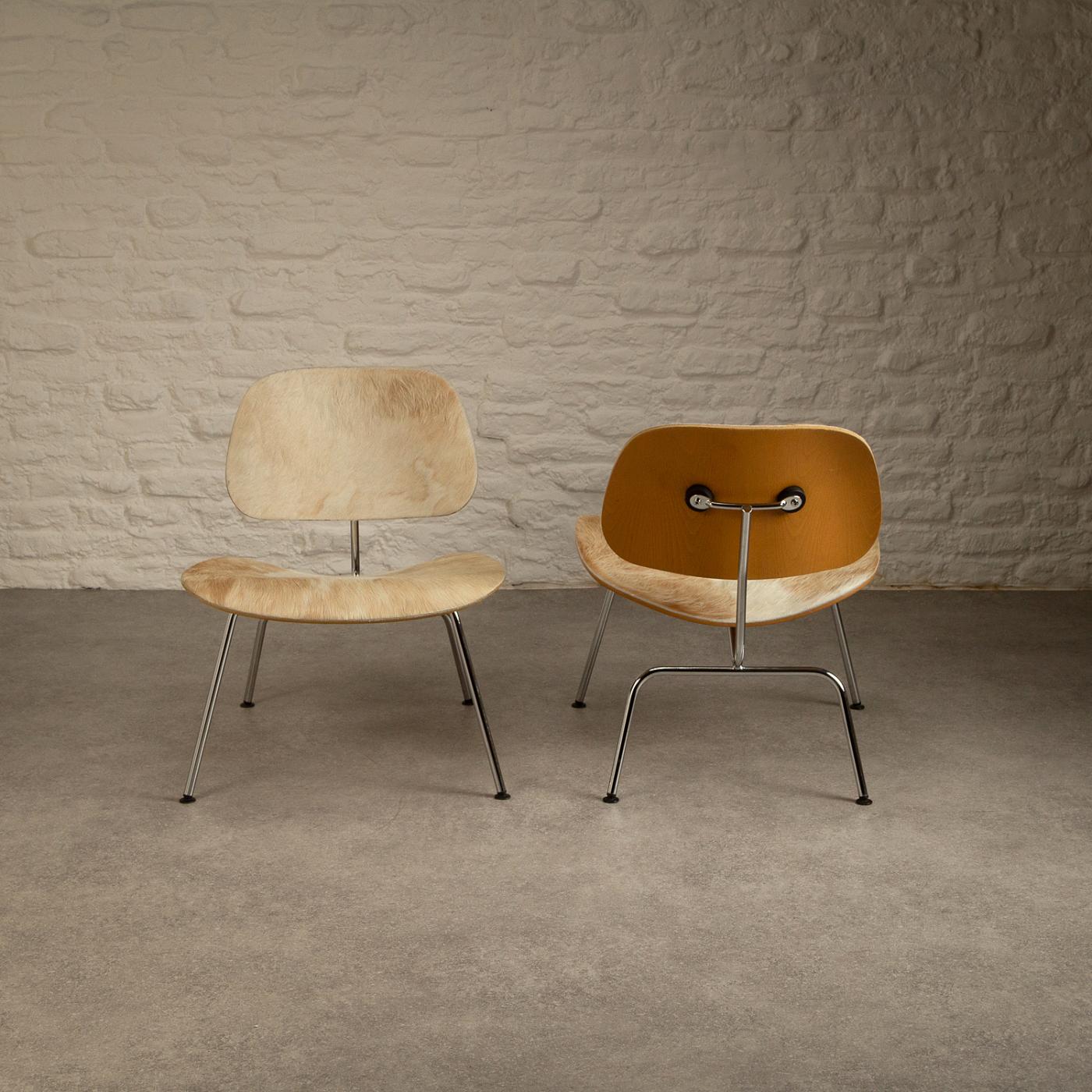 Charles & Ray Eames - Pair of Eames LCM Chairs in Calf’s Skin for Vitra,