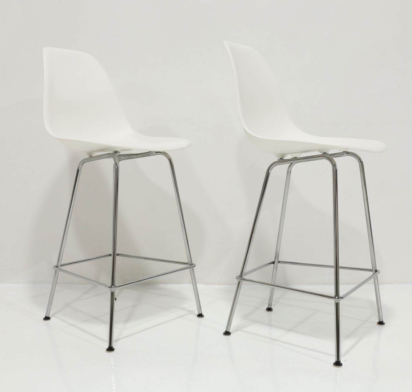Charles & Ray Eames - Pair of Eames Molded Fiberglass Counter Stools by ...