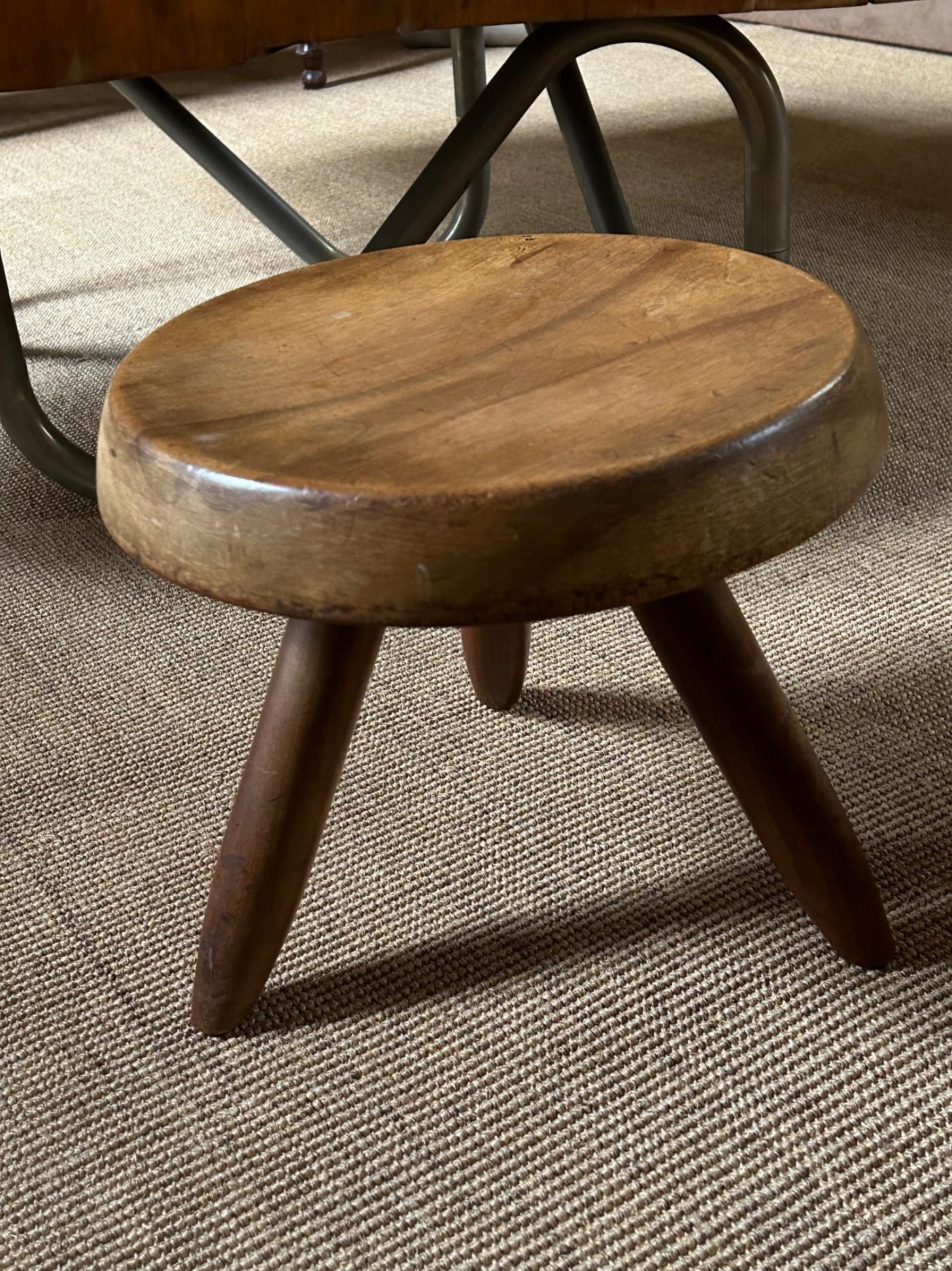 Charlotte Perriand - Berger mahogany stool by Charlotte Perriand