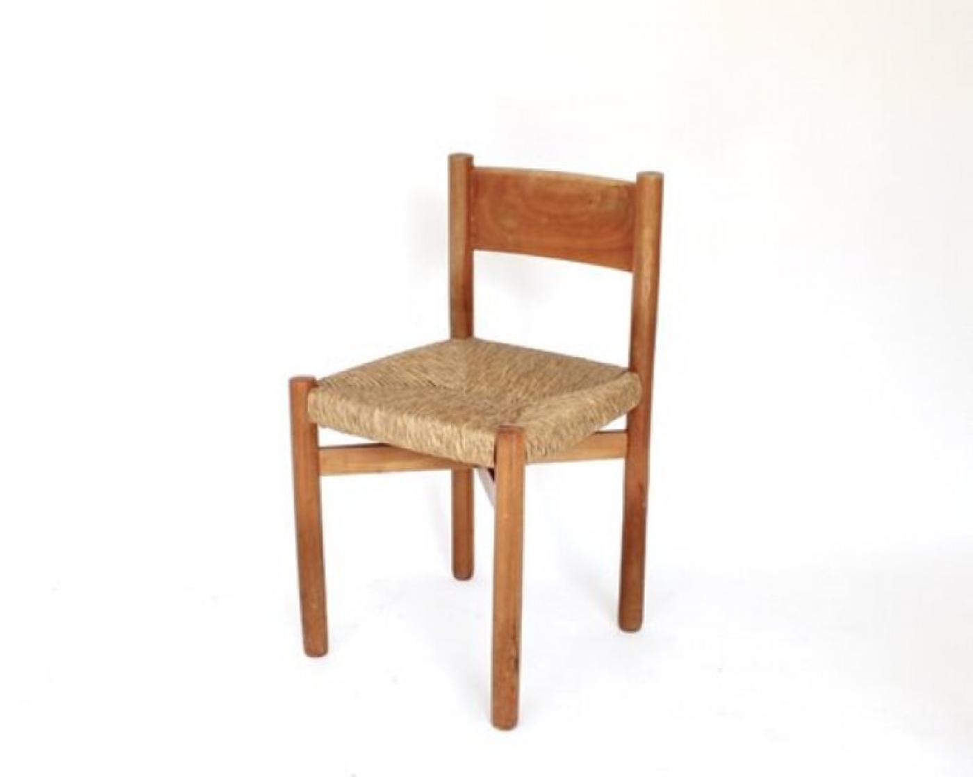 Charlotte Perriand - CHARLOTTE PERRIAND MERIBEL OAK AND RUSH DINING ...