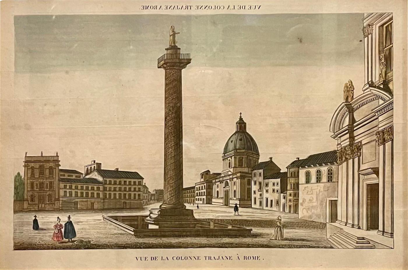 Chez Hocquart Antique Hand Colored Engraving - Vue De La Collone ...