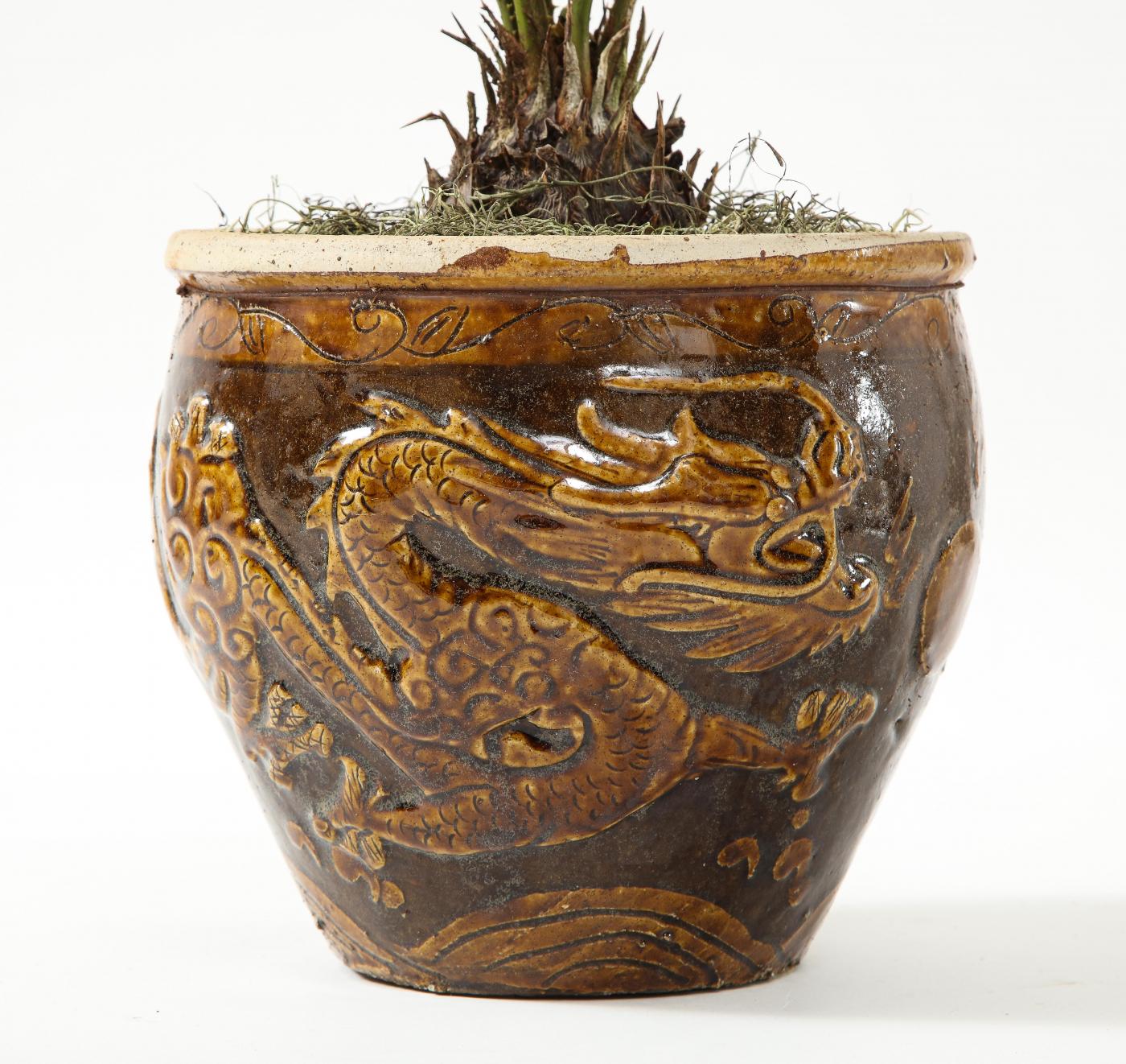 Chinese Art Deco Dragon Cache Pot