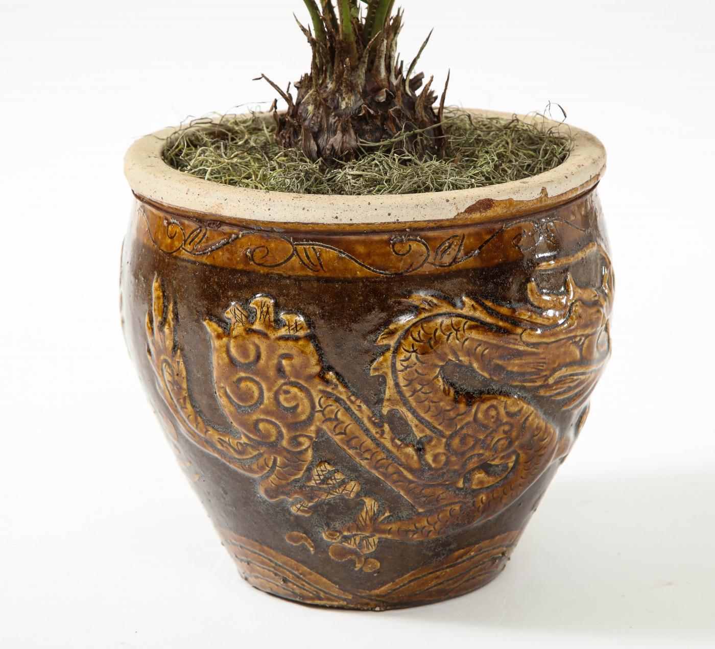 Chinese Art Deco Dragon Cache Pot