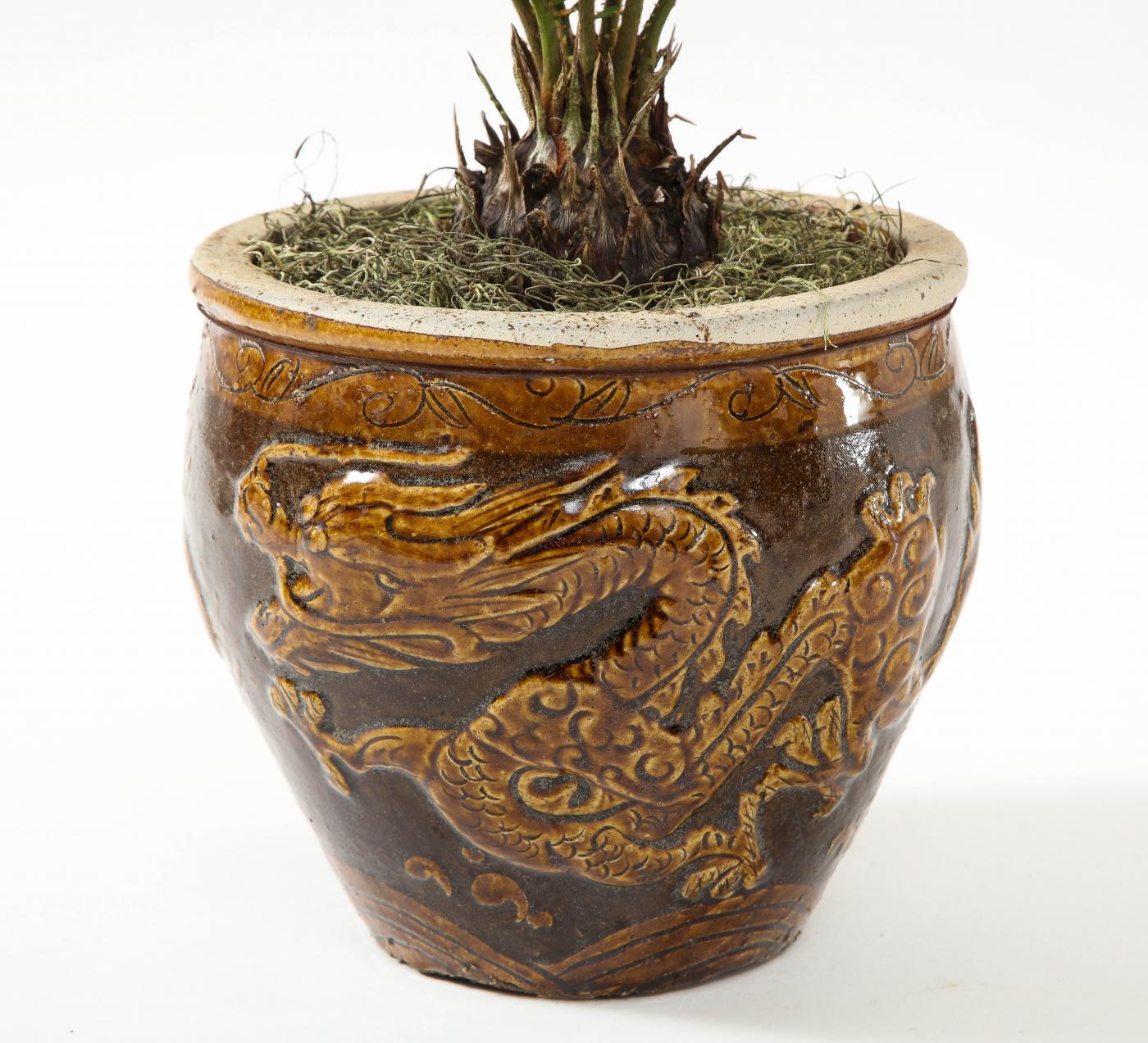 Chinese Art Deco Dragon Cache Pot