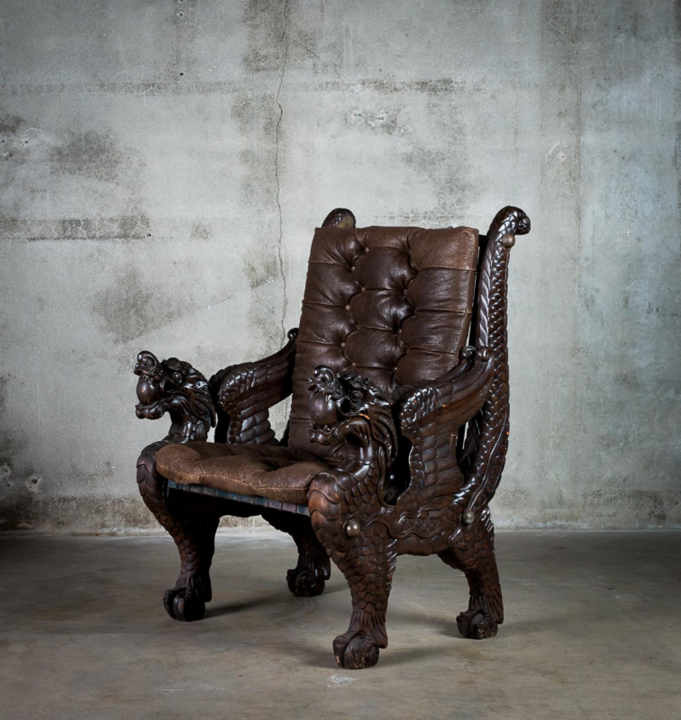 Chinese Carved Dragon Armchair