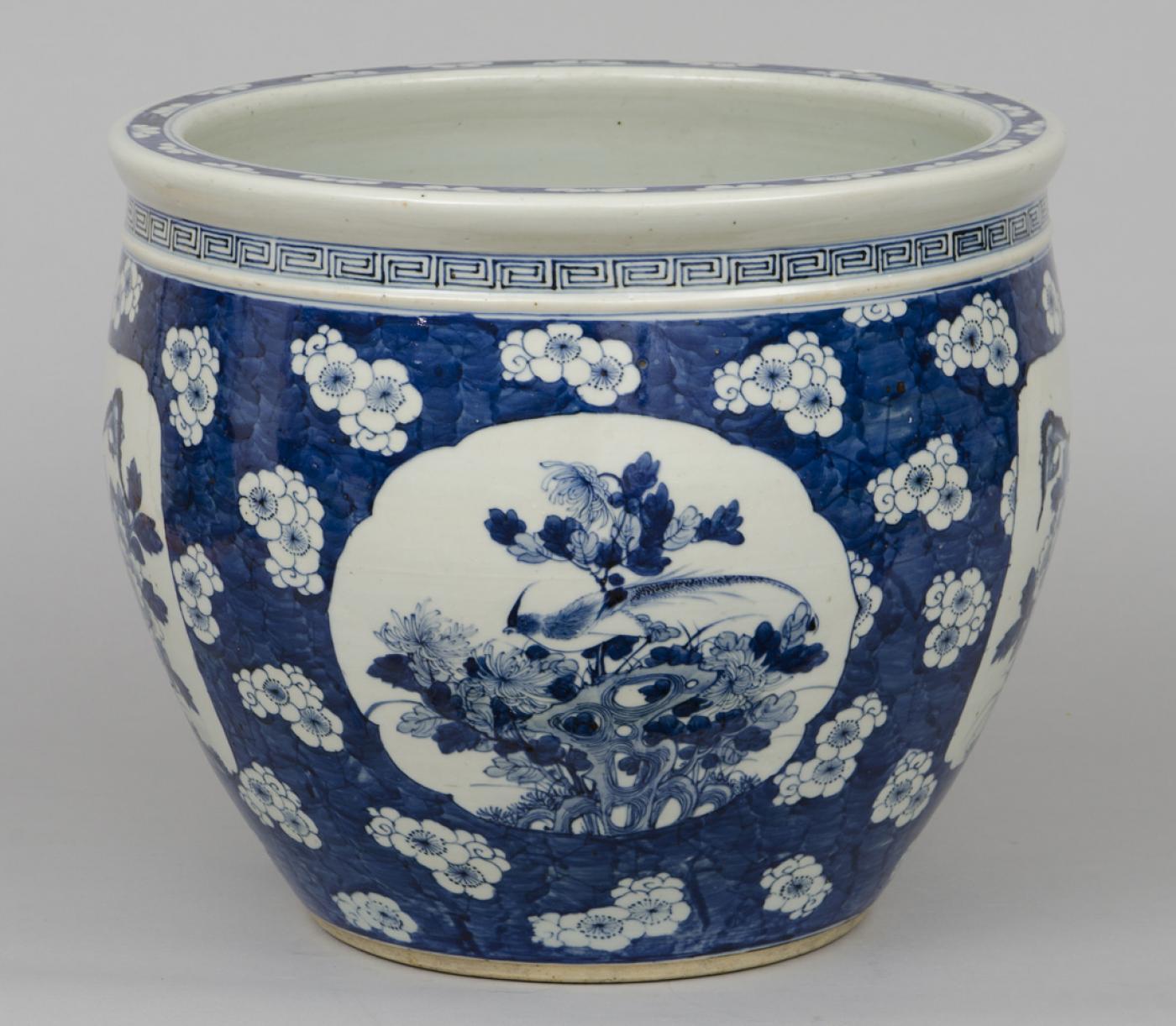 Chinese Export Jardiniere or Fish Bowl on Stand, Circa 1880