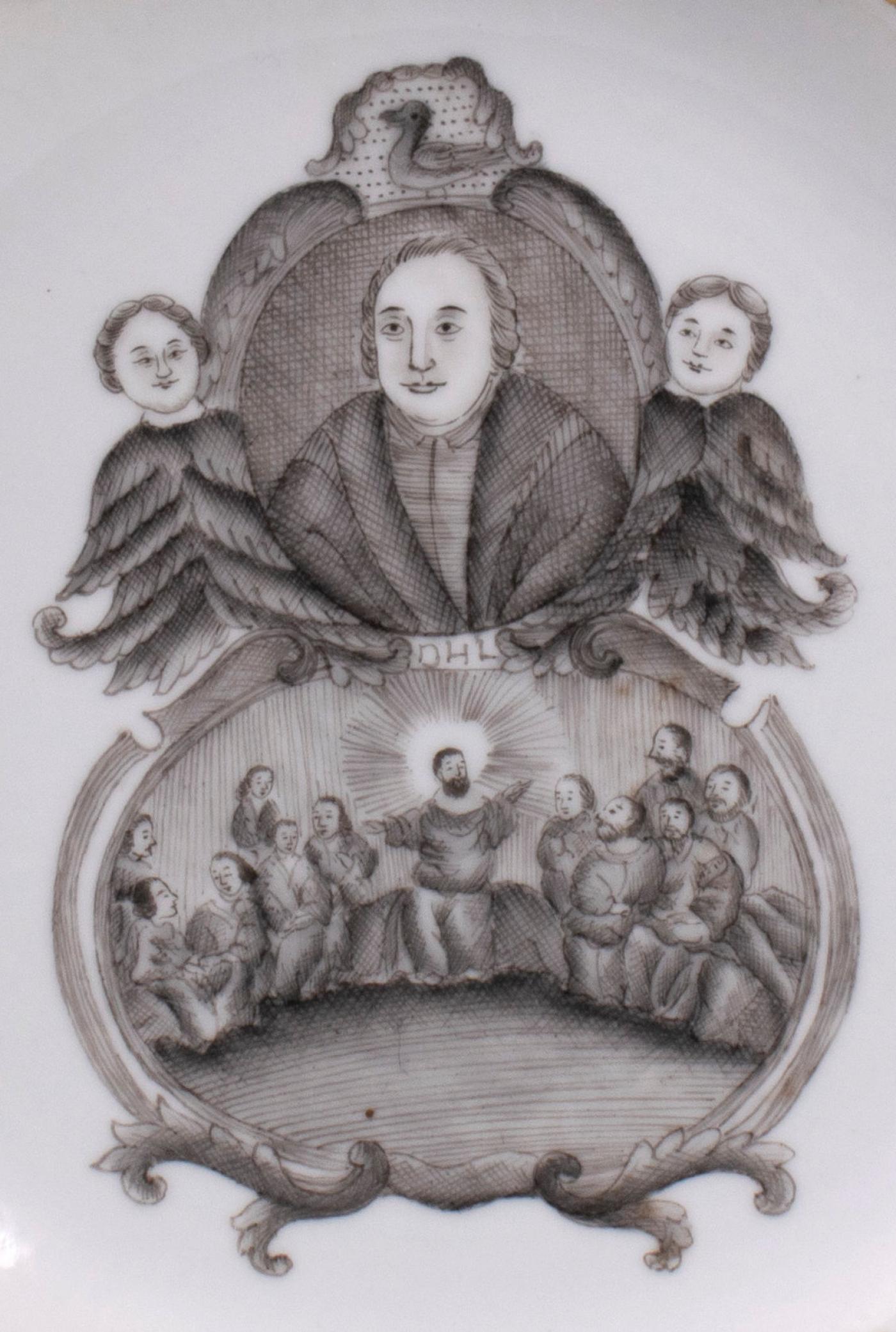 Chinese Export Plate with a Portrait of Martin Luther, c. 1745