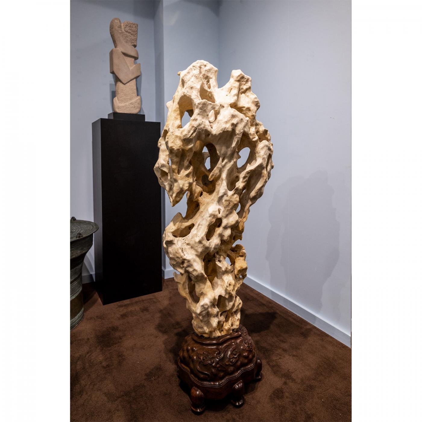 Chinese Monumental Scholar Stone in Limestone 2006 (with Original ...