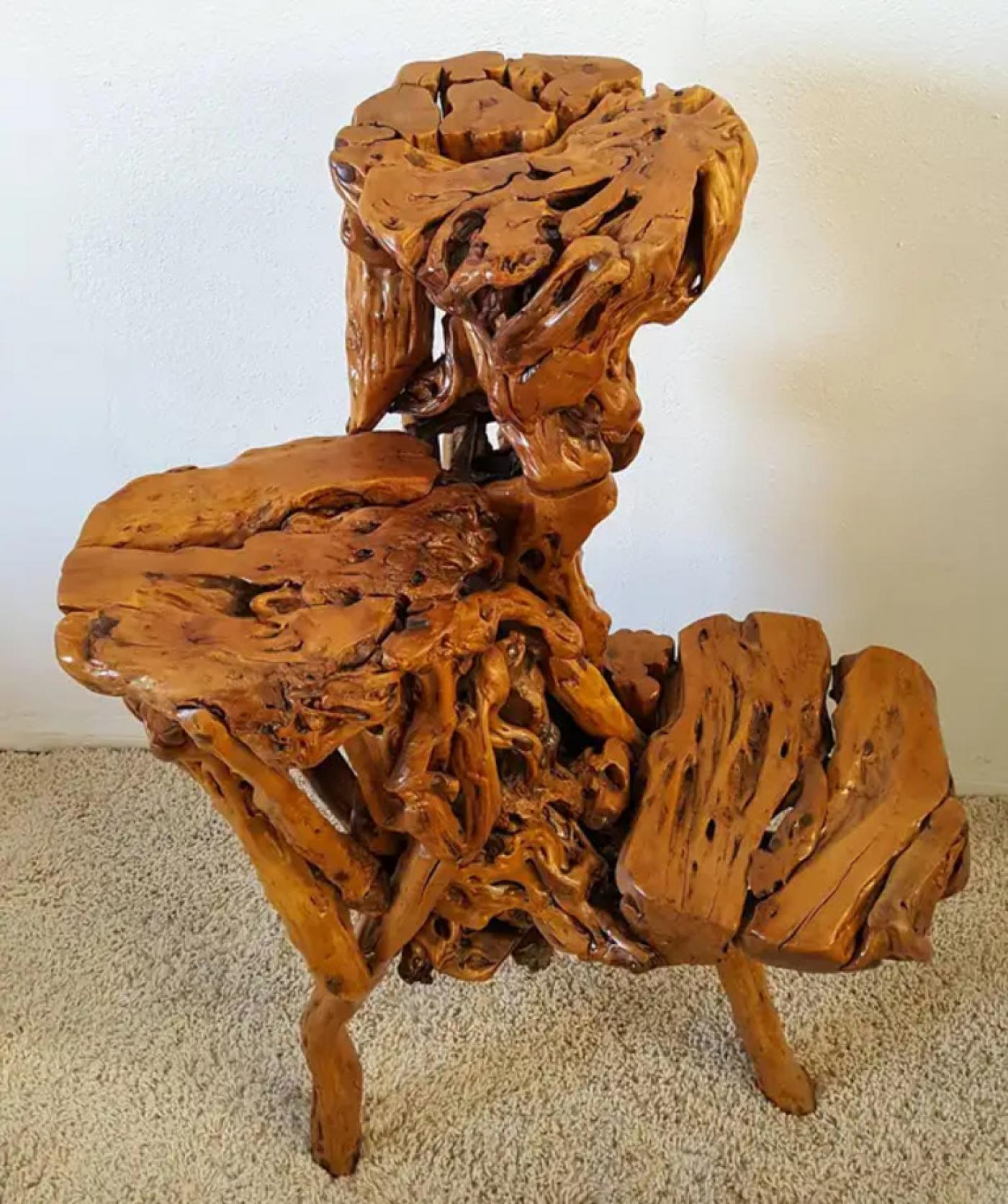 Chinese Sculptural Three-Tiered Root Wood Table