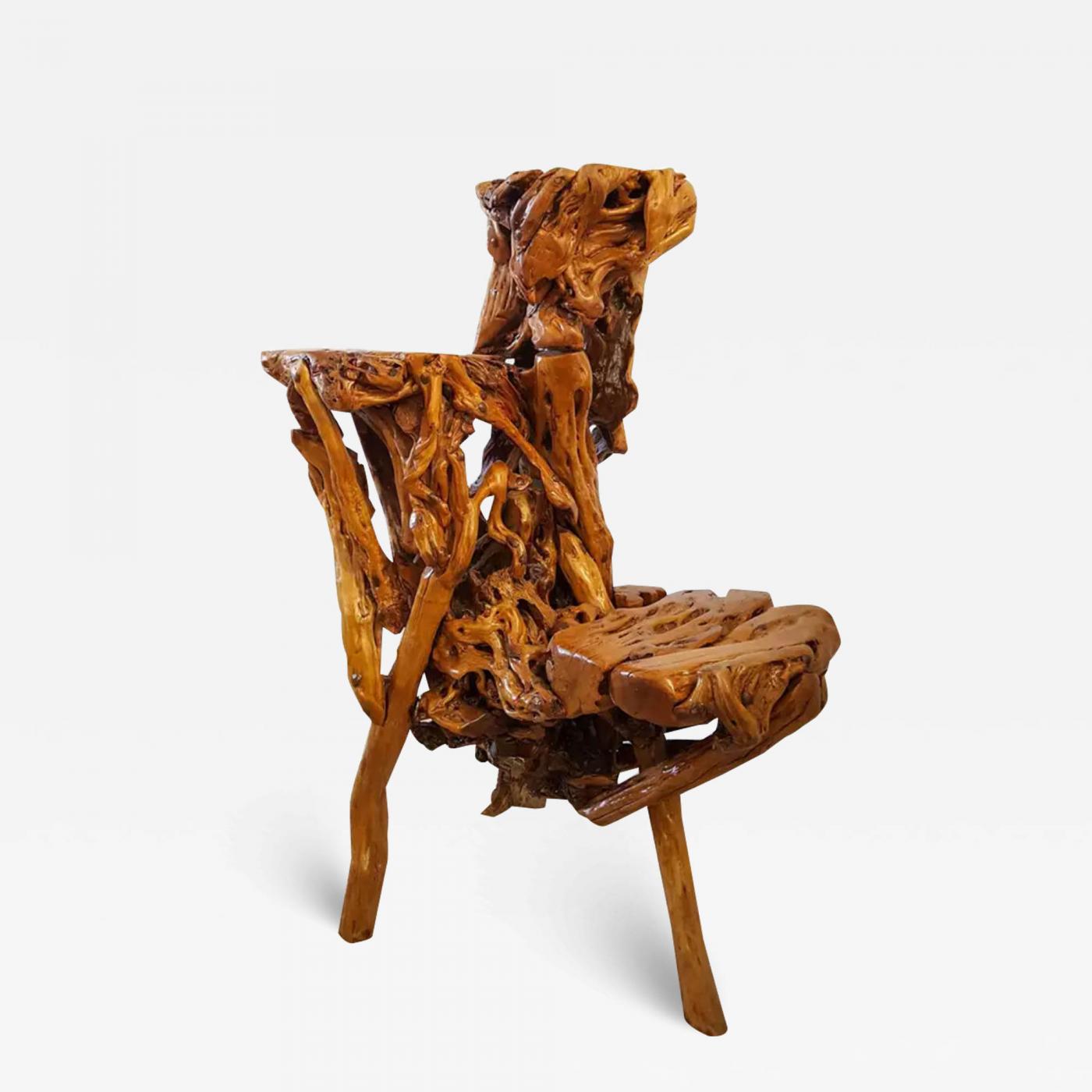 Chinese Sculptural Three-Tiered Root Wood Table