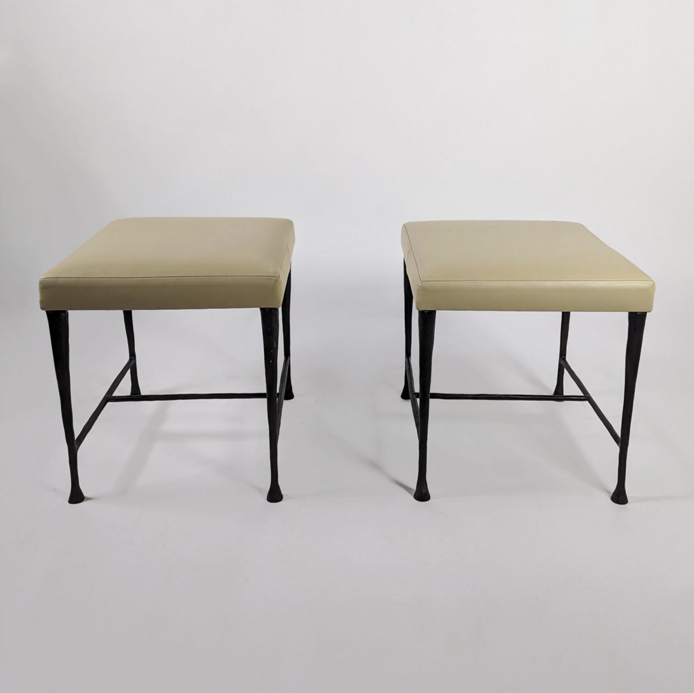 Christian Liaigre - Pair of bronze and leather stools SUD by Christian ...