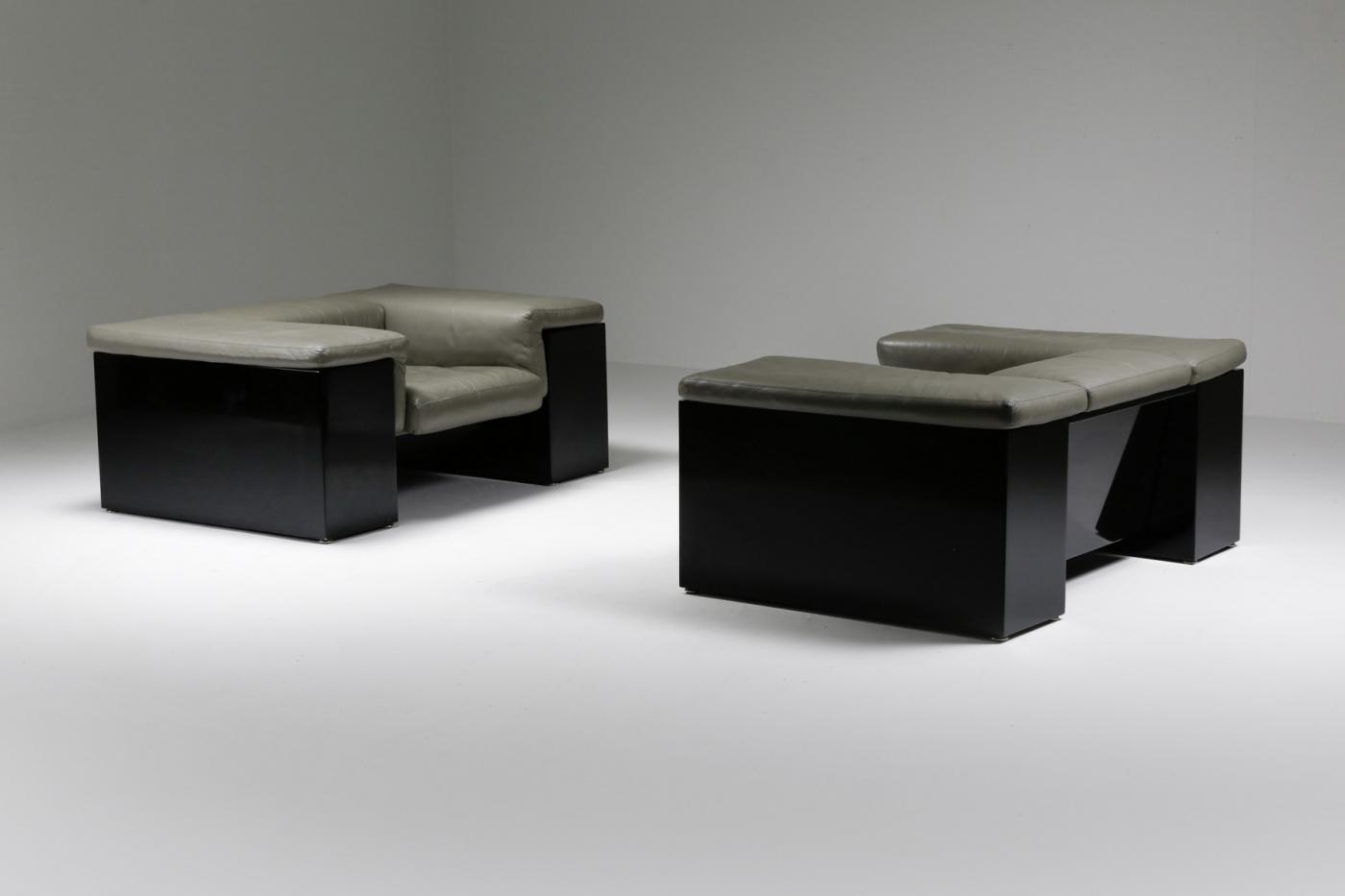 Cini Boeri - Post-modern Cini Boeri 'Brigadier' Lounge Chairs in ...