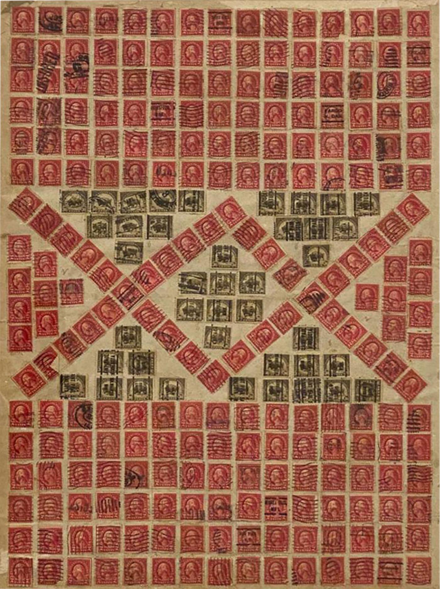 Circa 1910 "Stamp Art" Collage, American