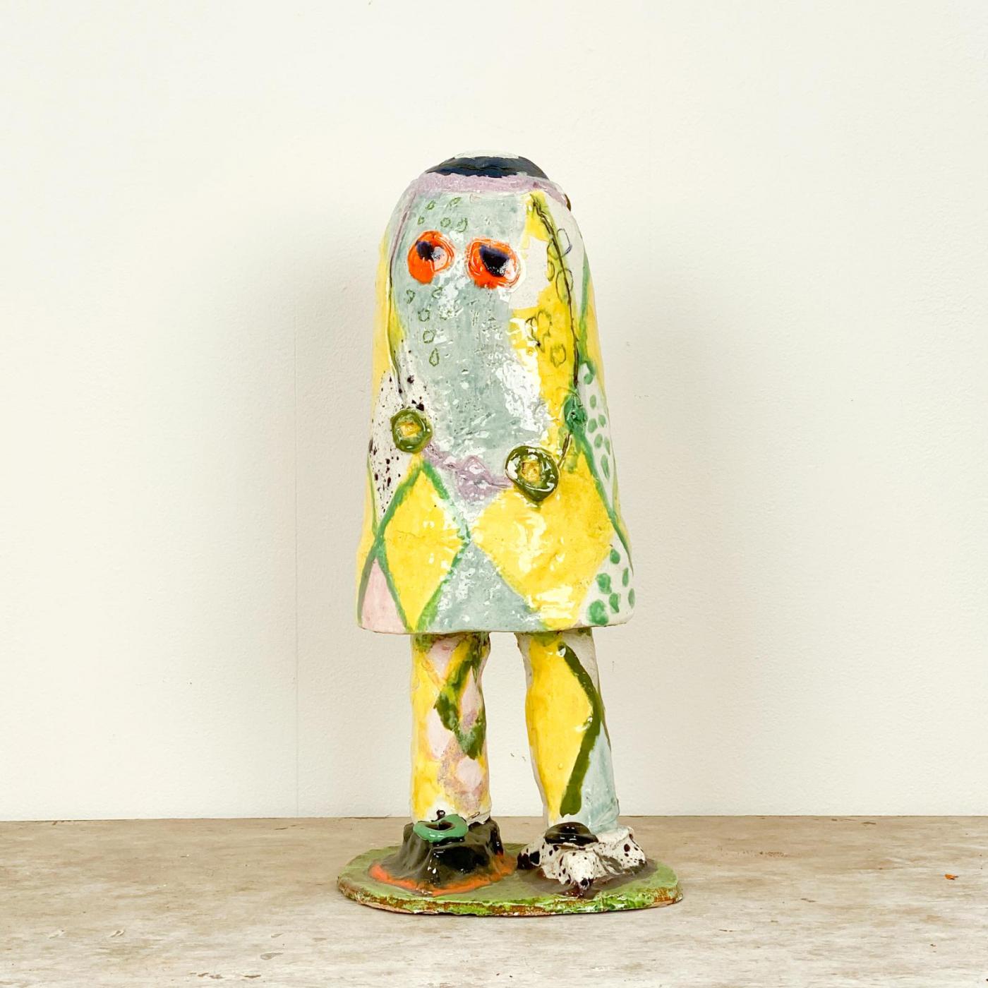 Circa 1990 Pop Art Ceramic Figure, America