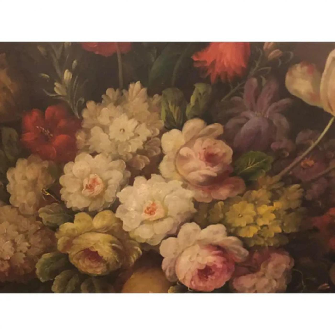 Classical Flower Vase Still Life Painting Oil on Canvas After Rodger ...
