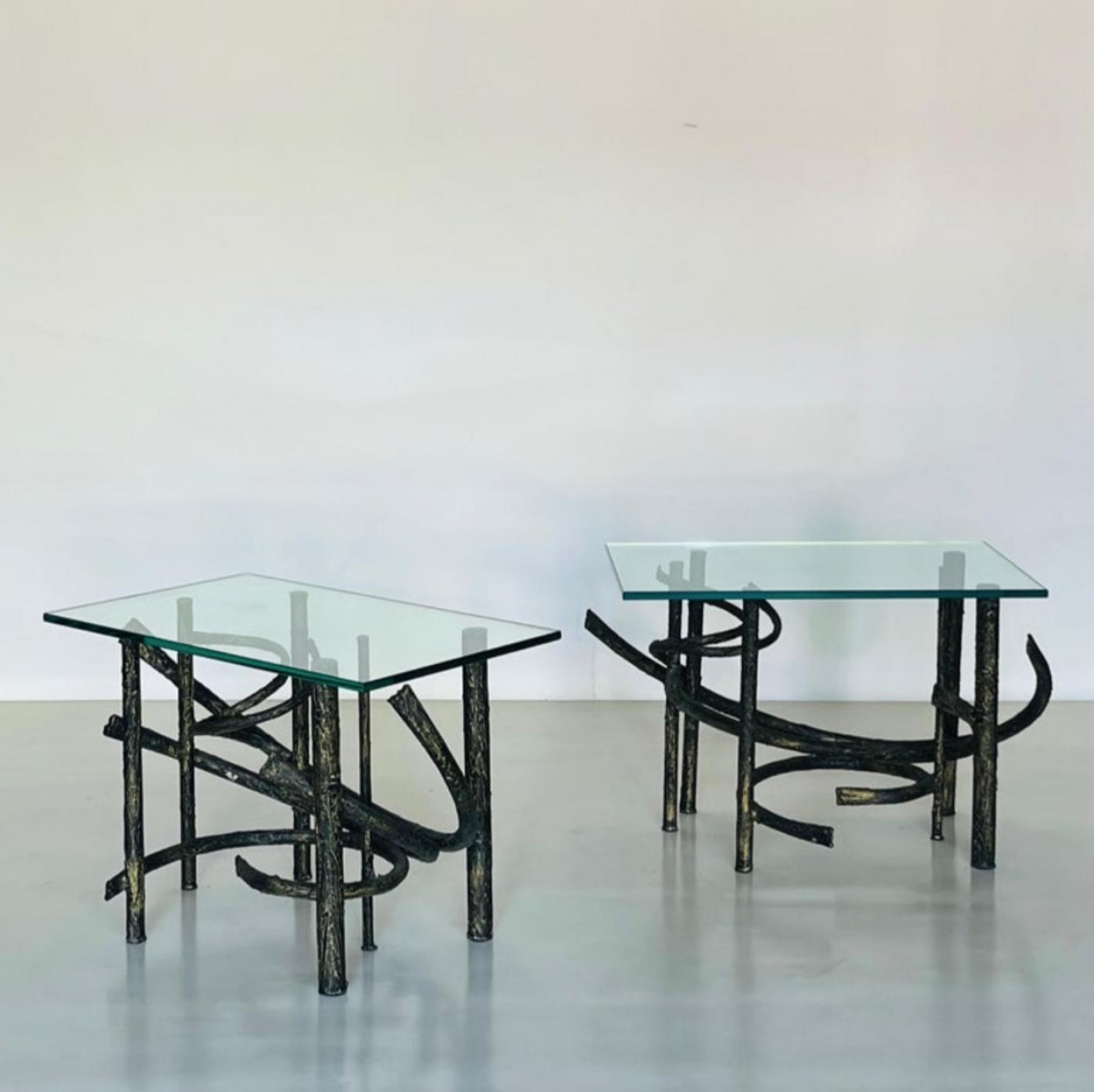 Claude Lalanne - Pair of Brutalist End Tables in the Style of Claude ...