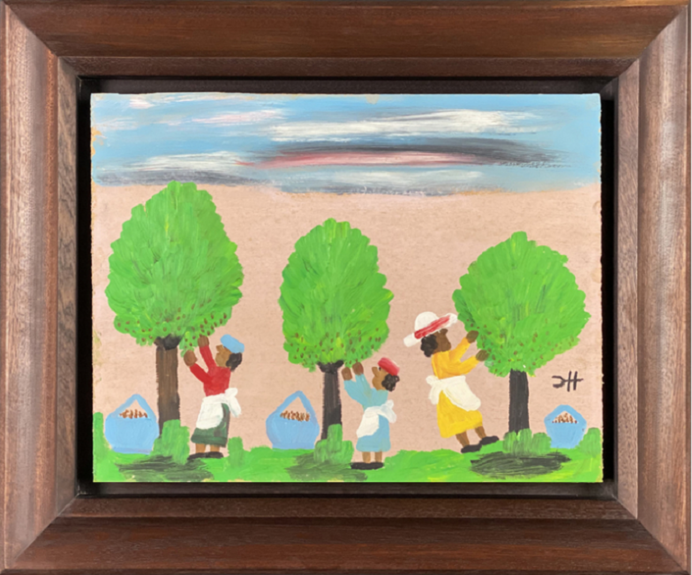 Clementine Hunter - Pecan Picking, ca. 1950s