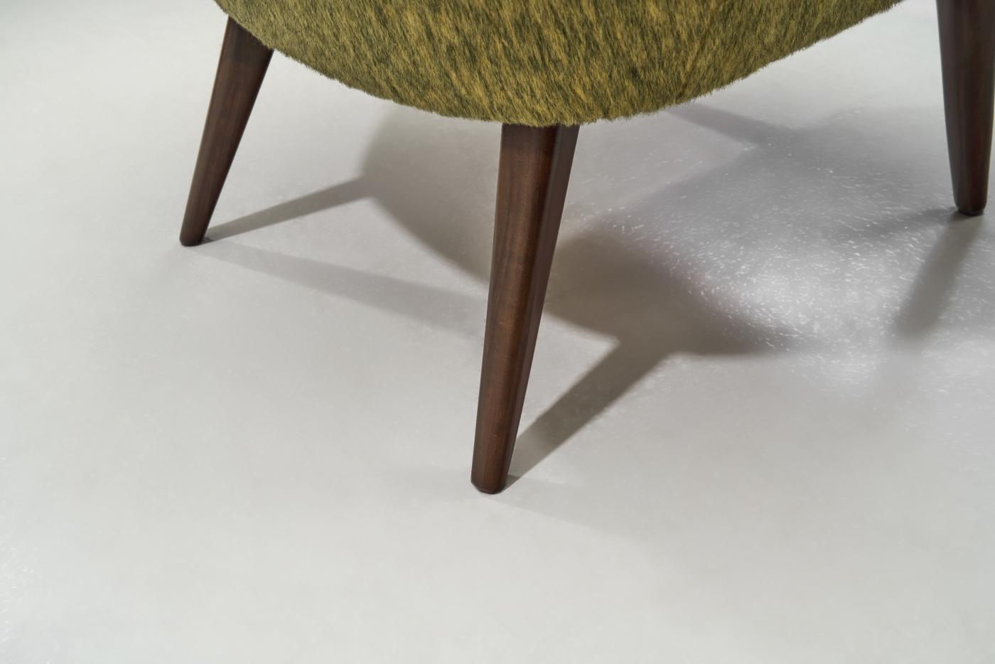 Cocktail Chairs with Dark Glazed Cherry Wood Legs, Europe 1950s